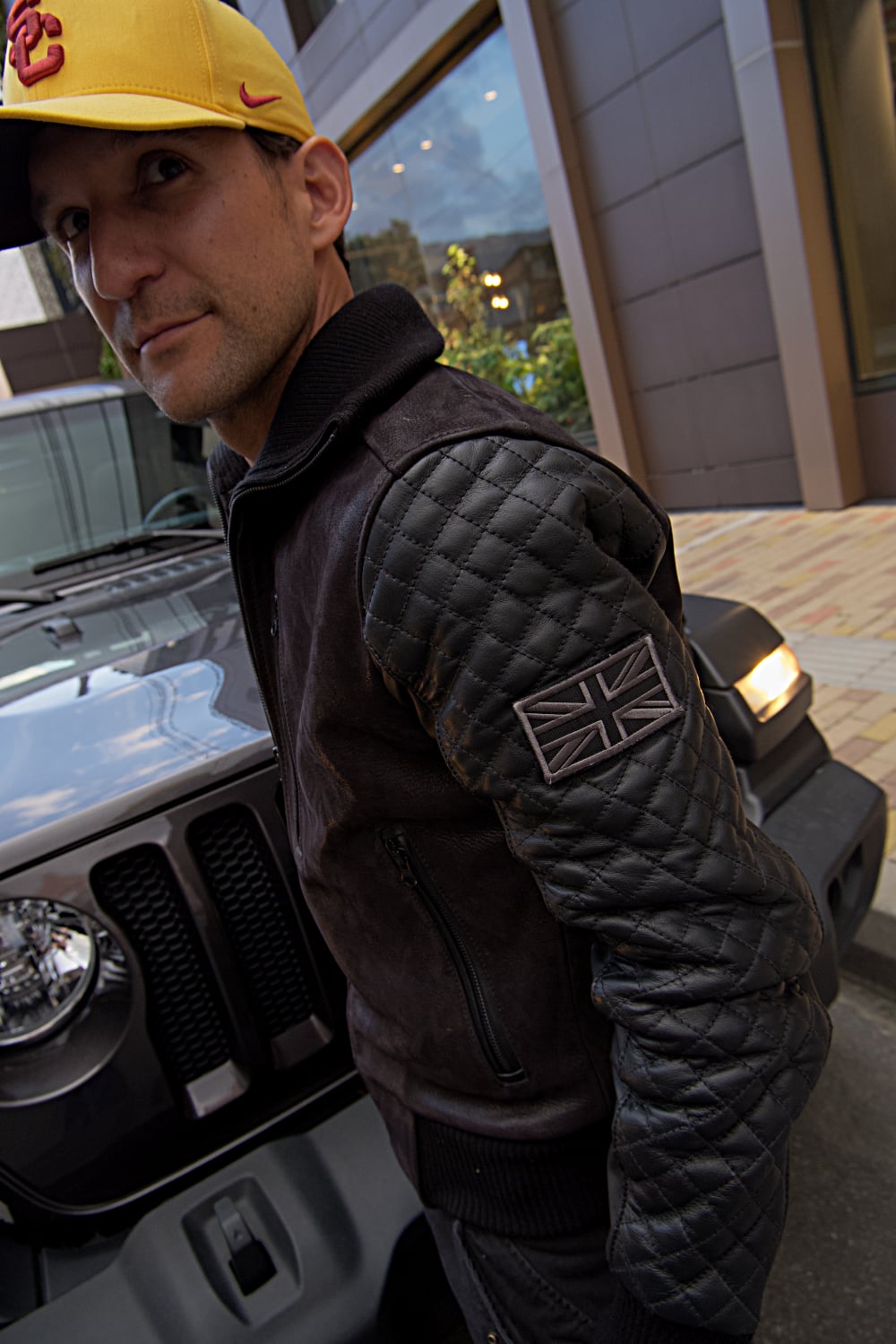 EXPLORER Bomber Quilted Jacket Leather Black & Black– PDCollection ...