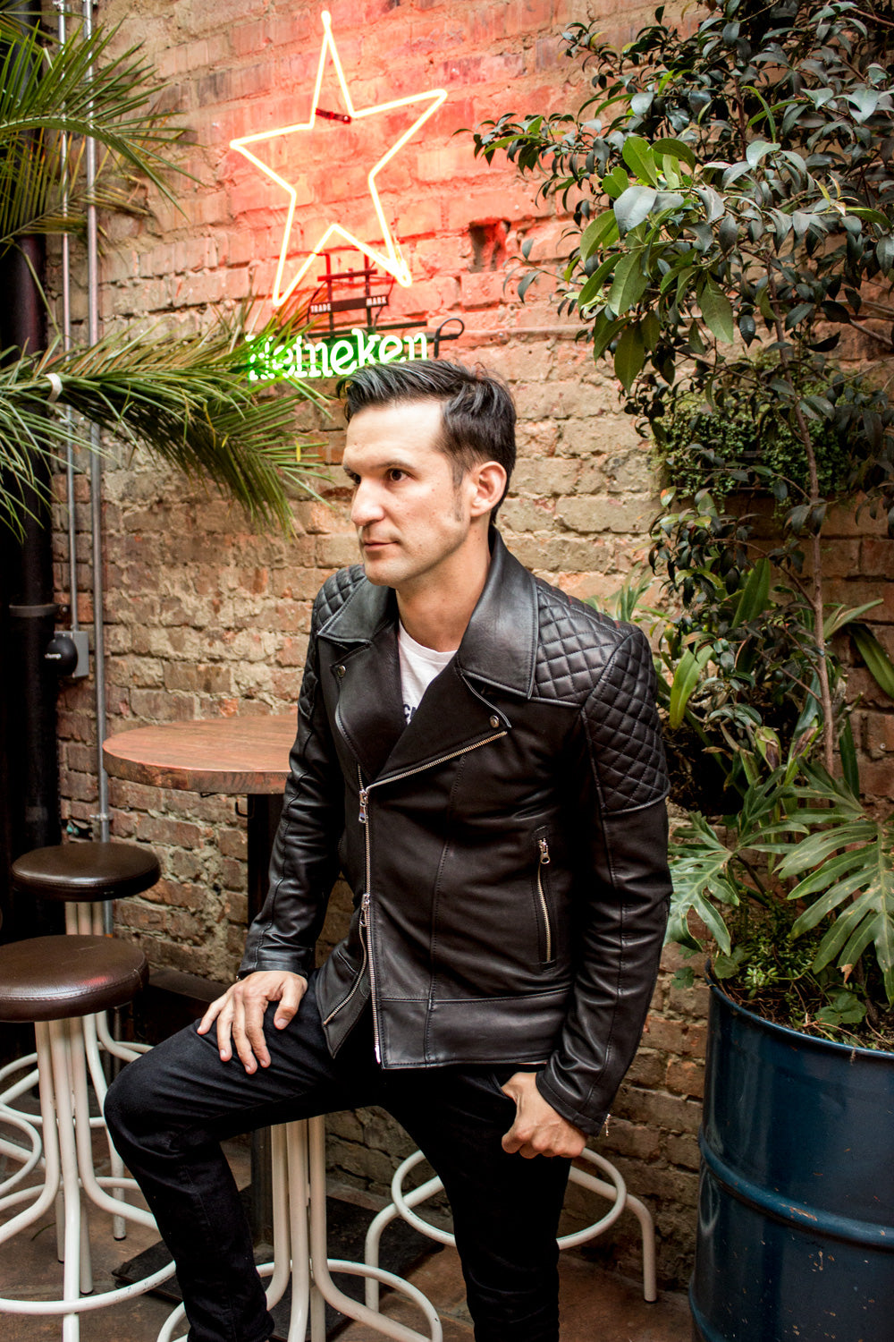 DEAN Leather Jacket Quilted - Mate Black– PDCollection Leatherwear ...